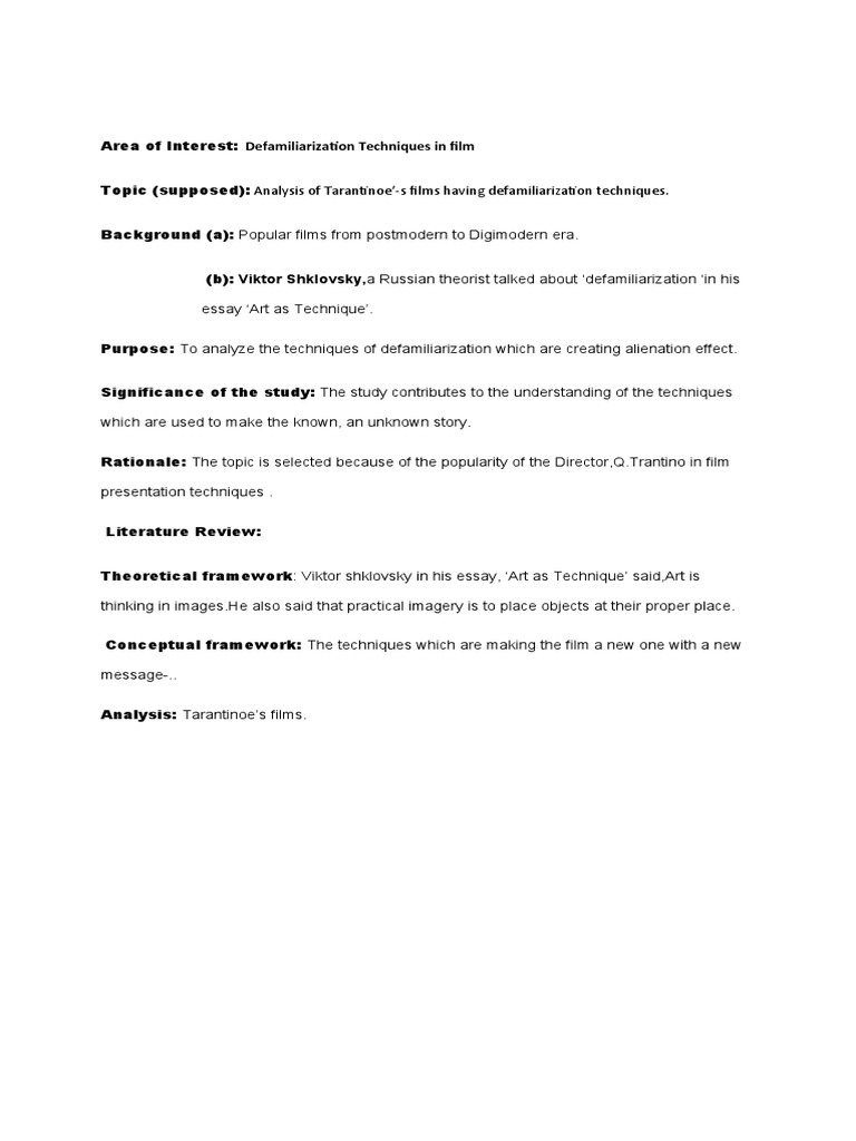 Area of Interest DEFAMILIARIZATION | PDF | Young Adult