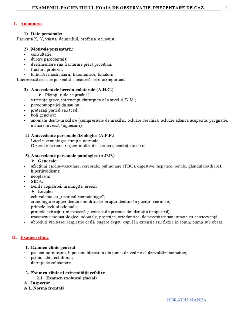 LP Manea 2-Examen-Clinic | PDF