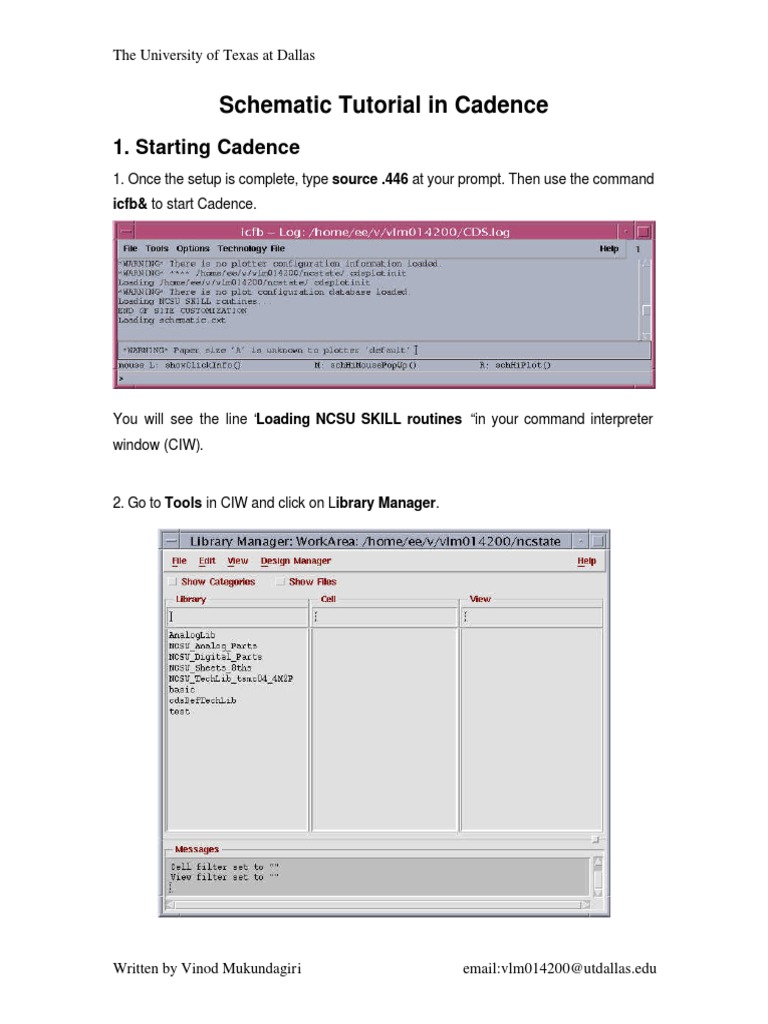 Schematic Tutorial in Cadence | PDF | Computer Architecture | System Software