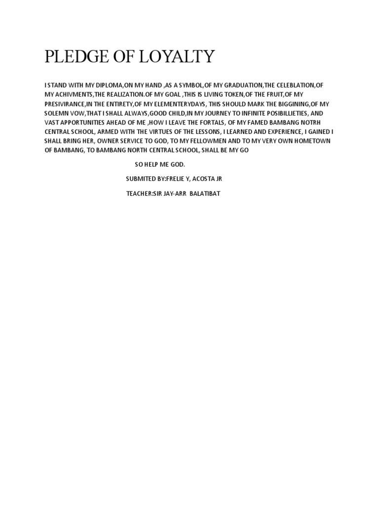 Pledge of Loyalty | PDF