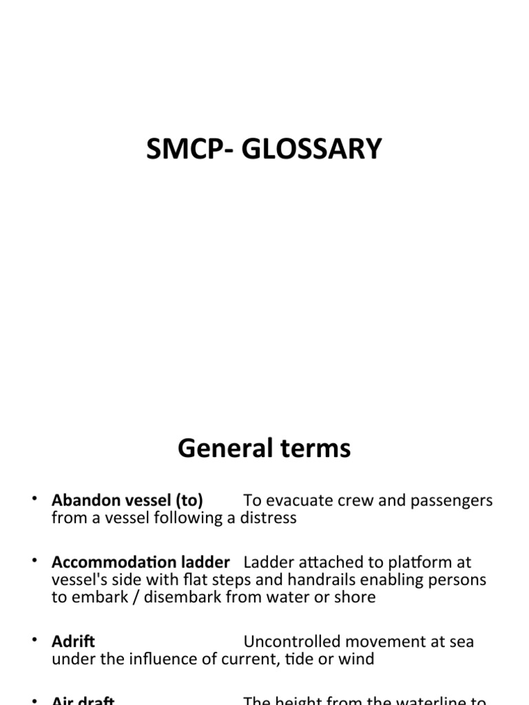 SMCP - Glossary | PDF | Anchor | Ships