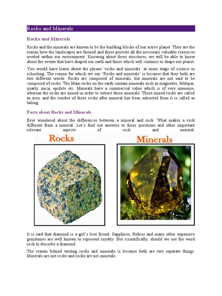 Rocks and Minerals | PDF | Rock (Geology) | Minerals