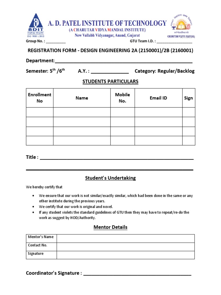 DE Registration Form PDF | PDF | Business