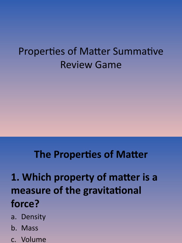 Matter Summative Exam Game 1tl1x1j | PDF | Periodic Table | Chemical ...