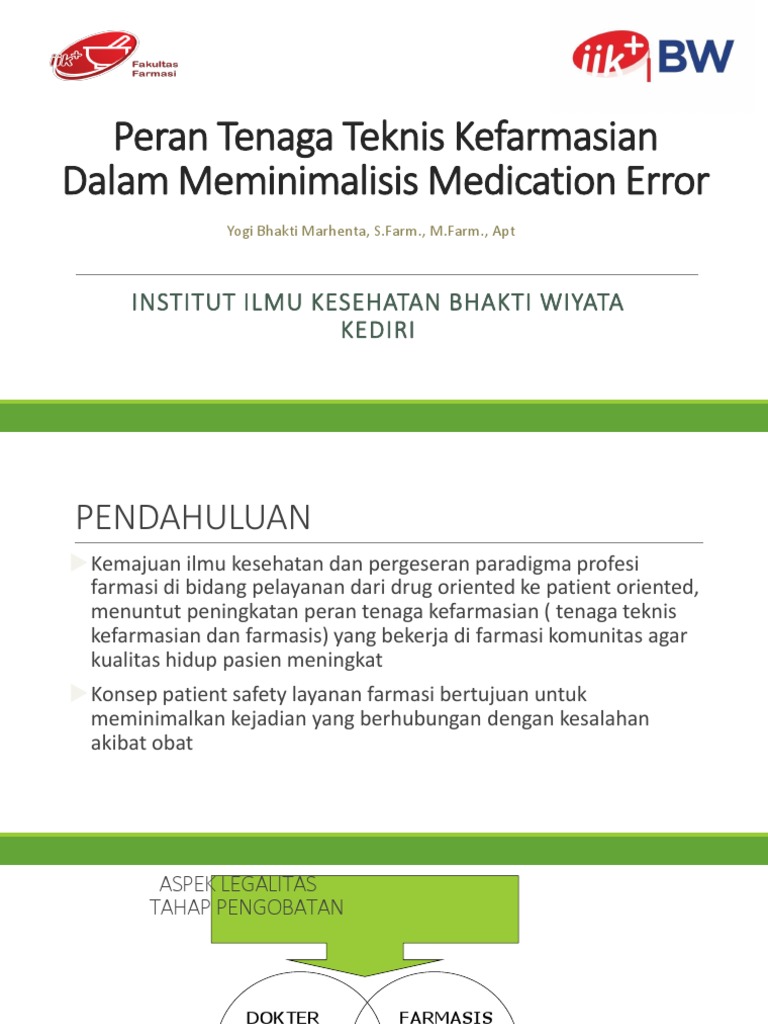 D3 Farmasi Peran TTK Dalam Medication Eror PDF | PDF | Kesehatan Holistik | Sains & Matematika