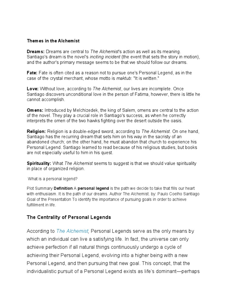 The Centrality of Personal Legends | PDF | Alchemy | Religion And Belief