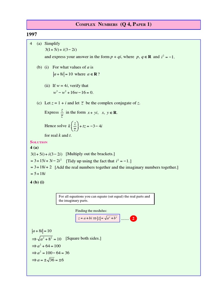 Solving Complex Number Problems: Expressing Answers in Standard Form ...
