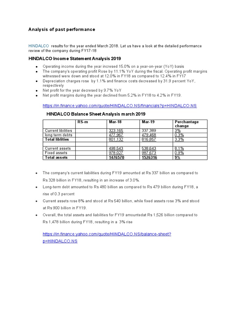 Analysis of Past Performance | PDF | Return On Equity | Corporations