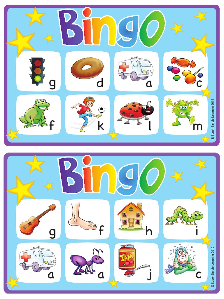 Alphabet and Vocabulary Bingo Game Lowercase A M | PDF
