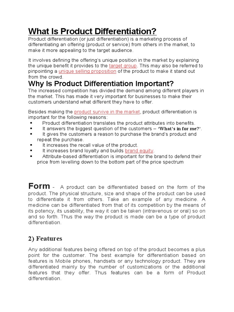 What Is Product Differentiation MKT Chap13 | PDF | Target Audience | Brand