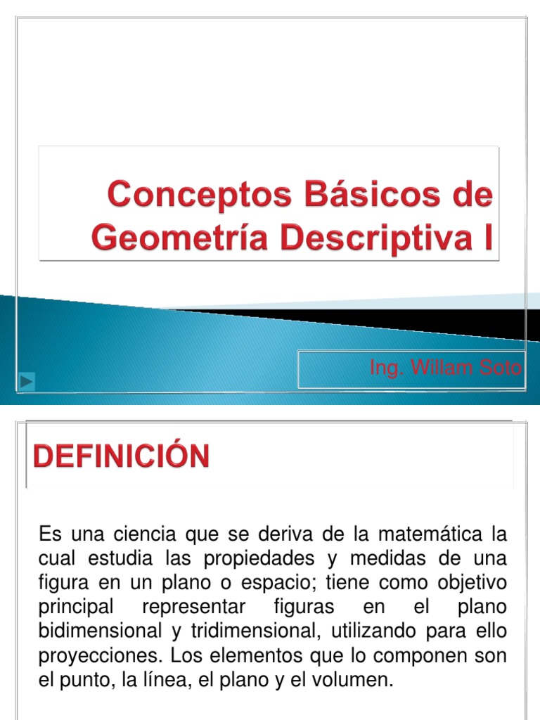 Geometria Descriptiva Conceptos Basicos | PDF | Geometria plana) | Espacio