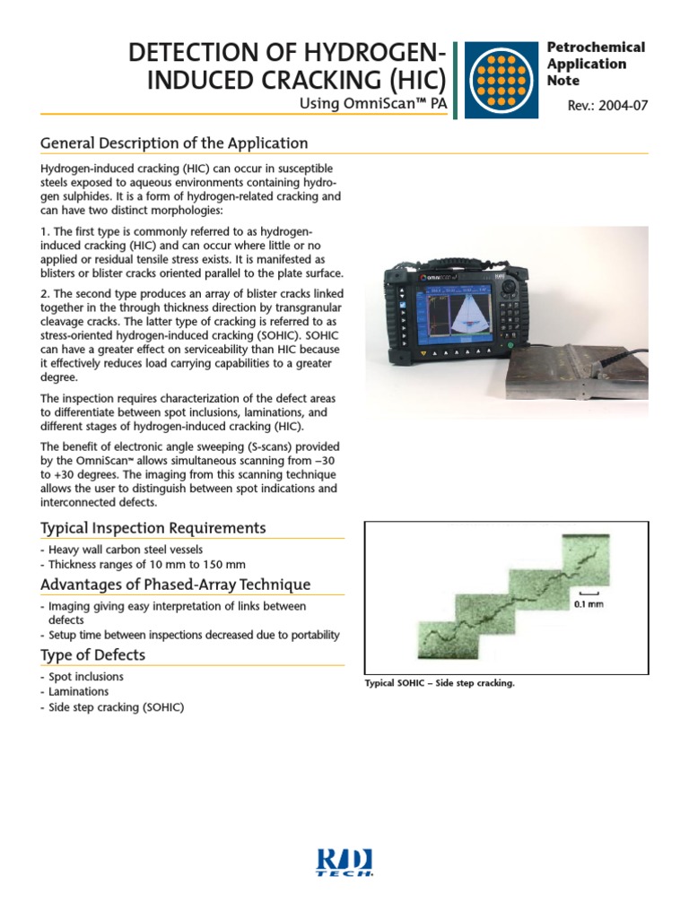 Detection of Hydrogen-Induced Cracking (Hic) : Using Omniscan™ Pa ...