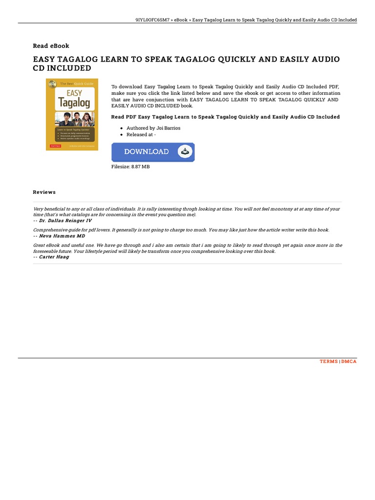 Easy Easy Tagalog Learn To Speak Tagalog Quickly and vM8wyiZ29h PDF ...