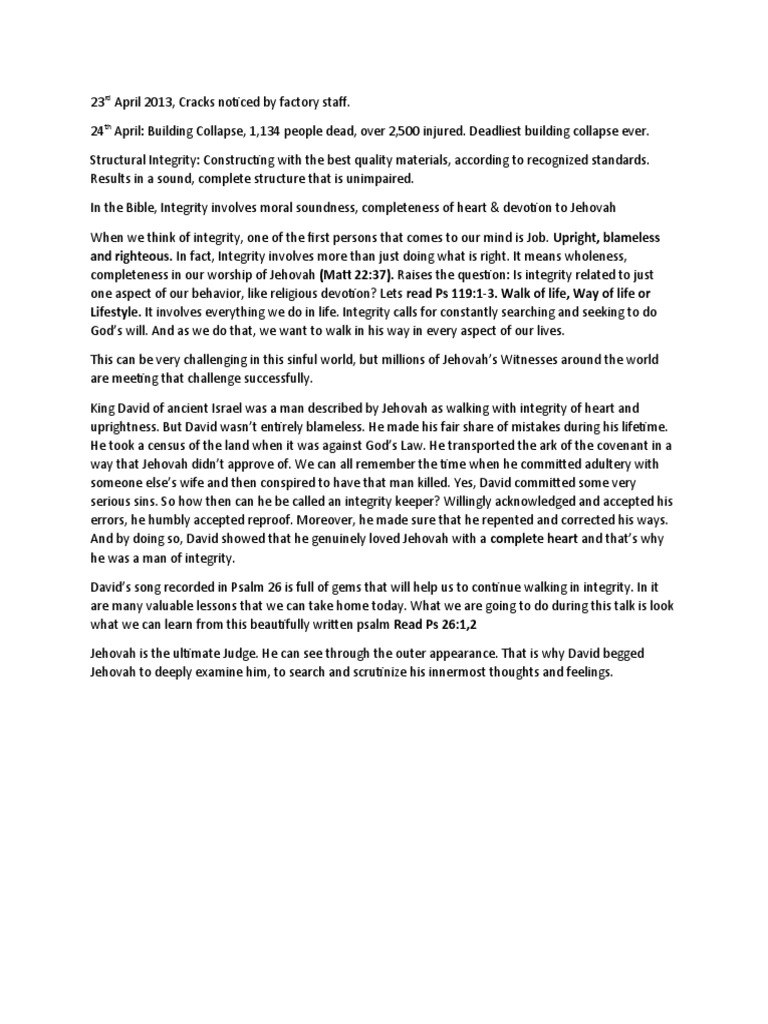 Walk in The Way of Integrity | PDF