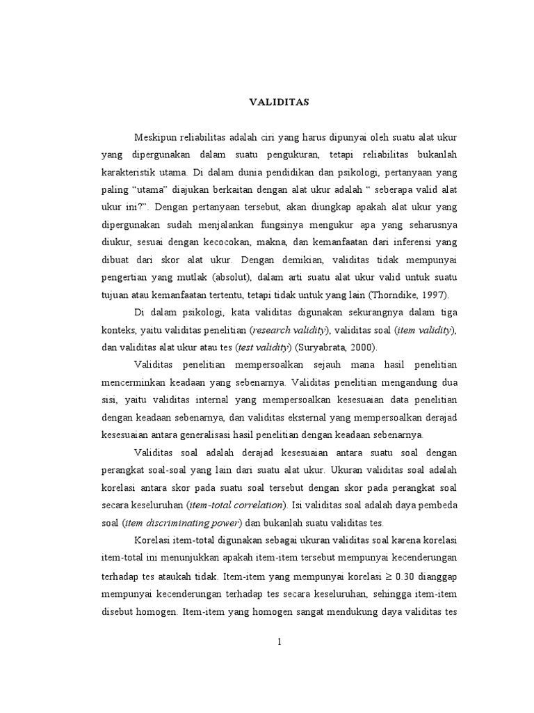 Validitas Alat Ukur: Jenis dan Definisi | PDF | Sains & Matematika