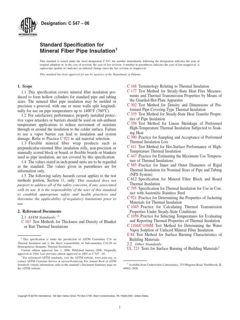 C547 PDF | PDF | Thermal Insulation | Electrical Resistivity And ...