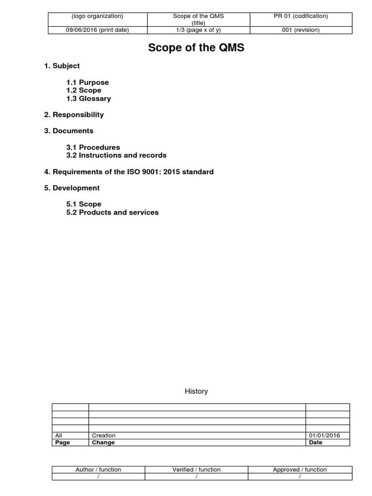 Scope of The QMS | PDF | Quality Management System | Iso 9000