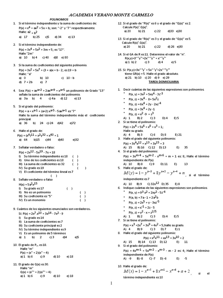 POLINOMIOS | PDF | Ciencia computacional | Informática teórica
