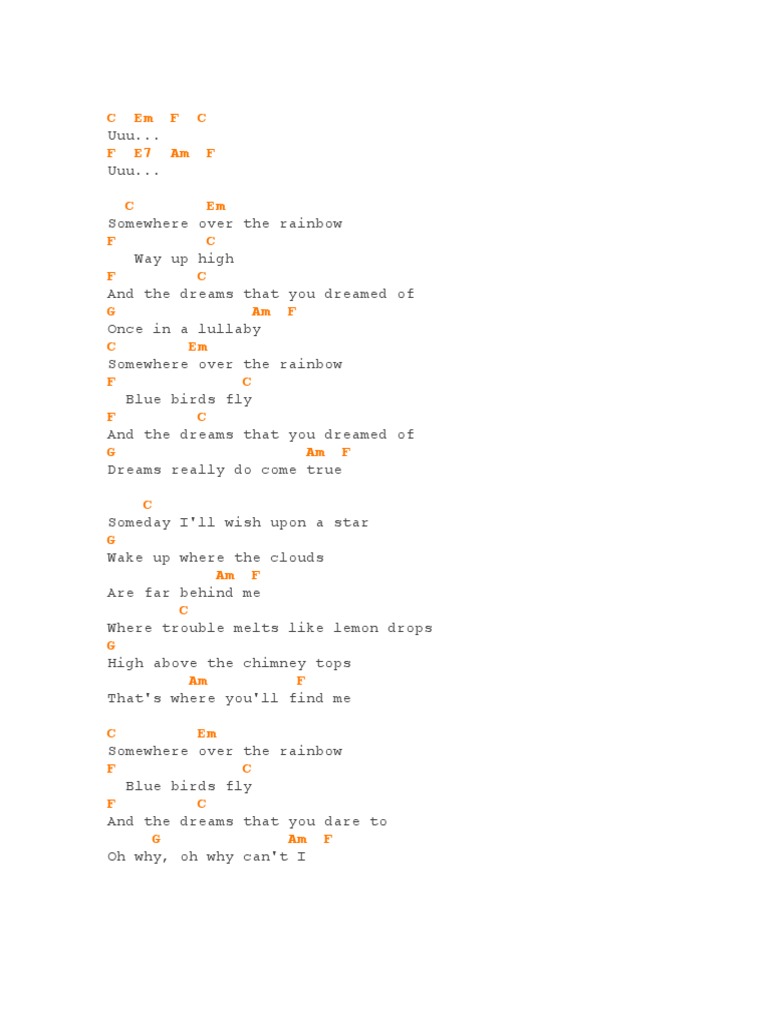 Somewhere Over the Rainbow | PDF