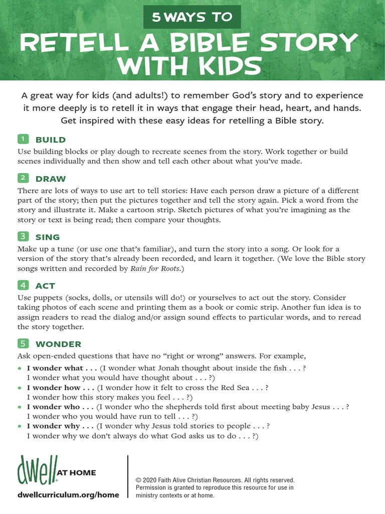 5 Ways To Retell A Bible Story With Kids | PDF