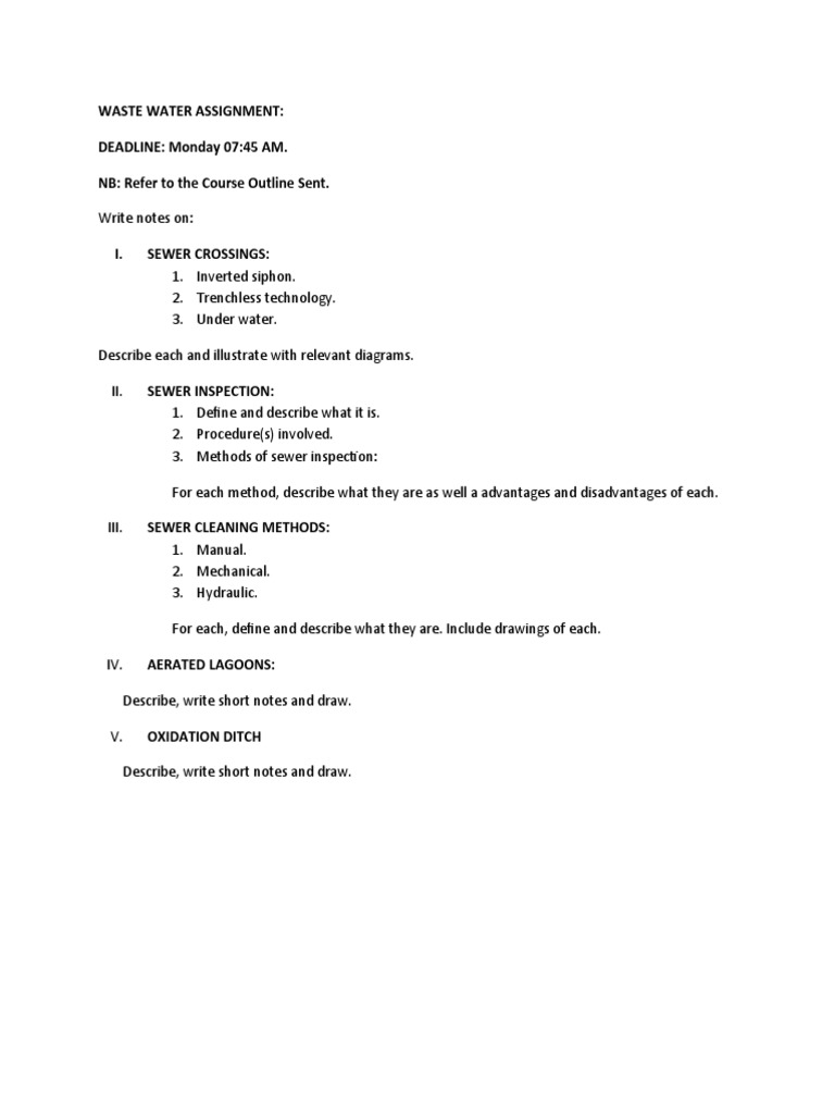 Waste Water Assignment | PDF