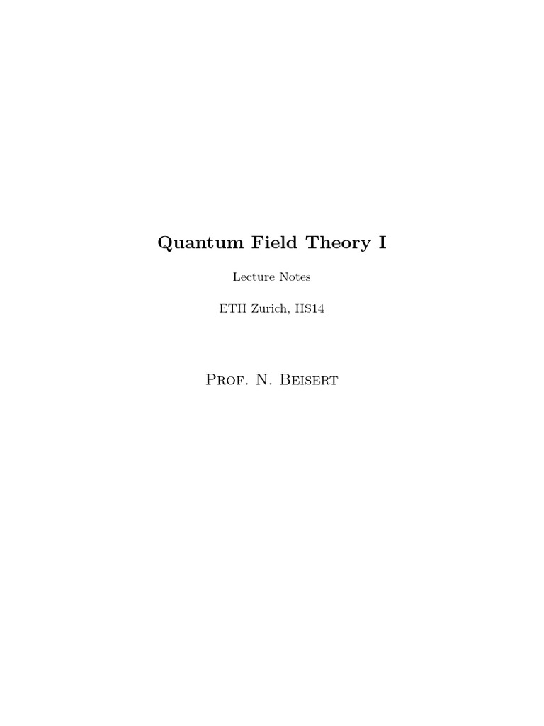 Quantum Field Theory I Notes | Download Free PDF | Quantum Field Theory ...