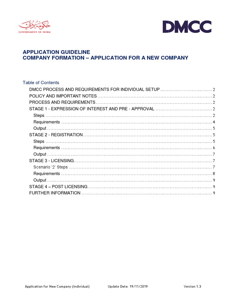 Company Formation Application - New - Individual V.1.3 | PDF | Lease ...
