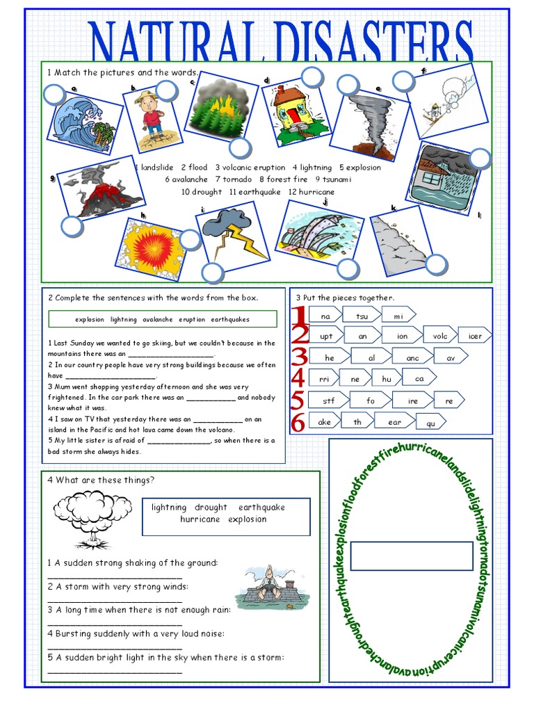 Natural Disasters Vocabulary | PDF | Earth Phenomena | Natural Disasters