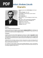 Abraham Lincoln True/False Quiz | PDF
