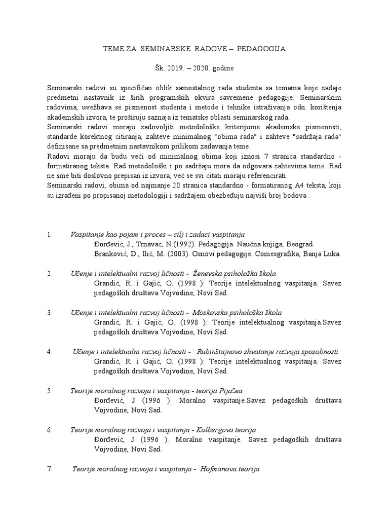 Seminarski Radovi | PDF