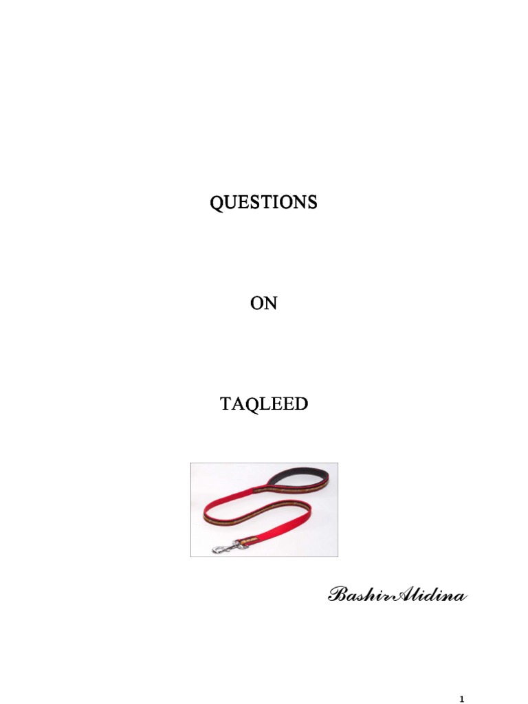Questions On Taqleed | Download Free PDF | Hadith | Shia Islam