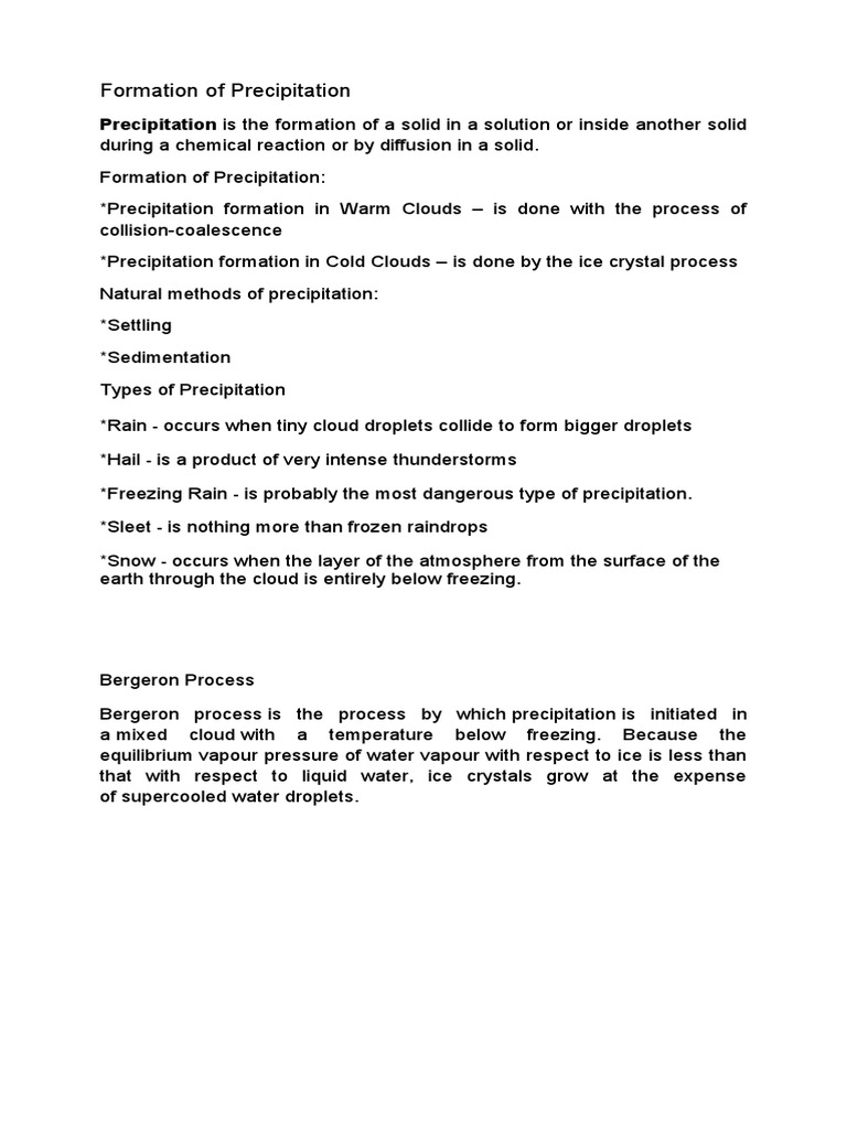 Understanding Precipitation Formation | PDF | Hail | Rain