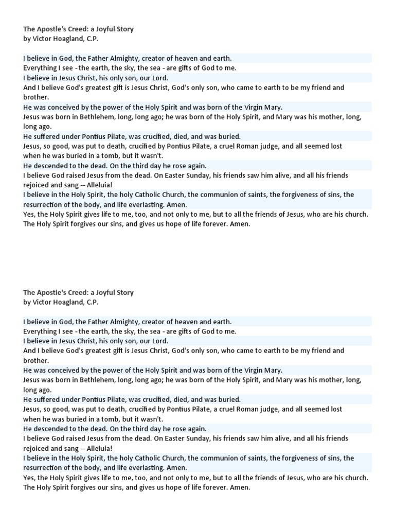 The Apostle's Creed | PDF | God The Father | Jesus