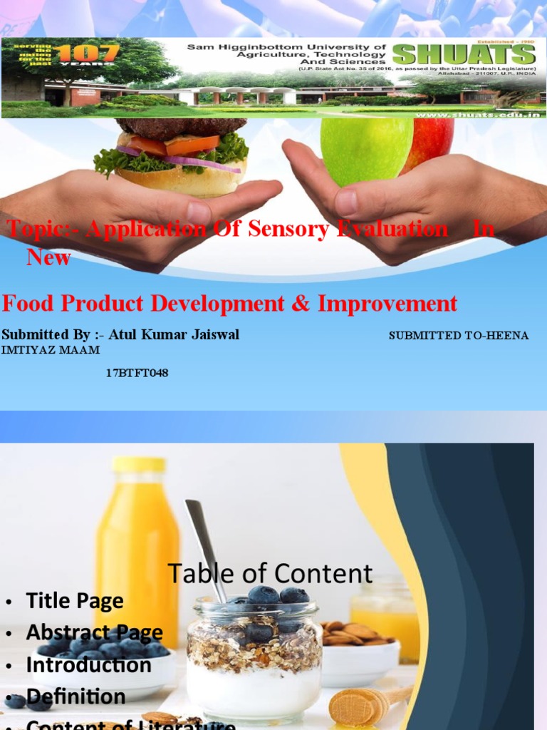 Atul Kumar Jaiswal 17BTFT048 Final Project Heena Maam | PDF | Perception | Taste