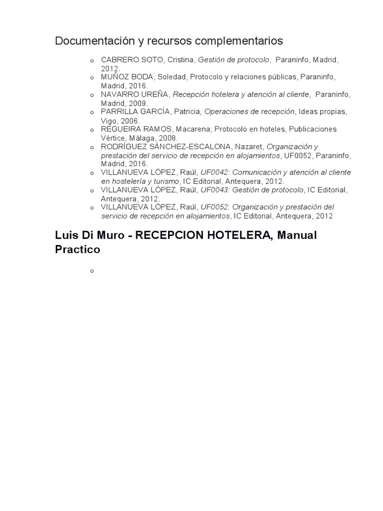 Documentacion y Recursos Complementarios | PDF