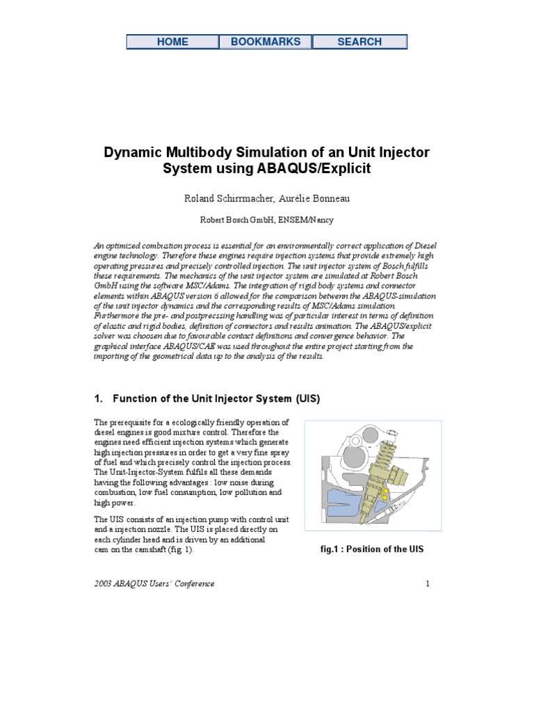 Dynamic Multibody Simulation in Abaqus | PDF | Fuel Injection | Diesel ...