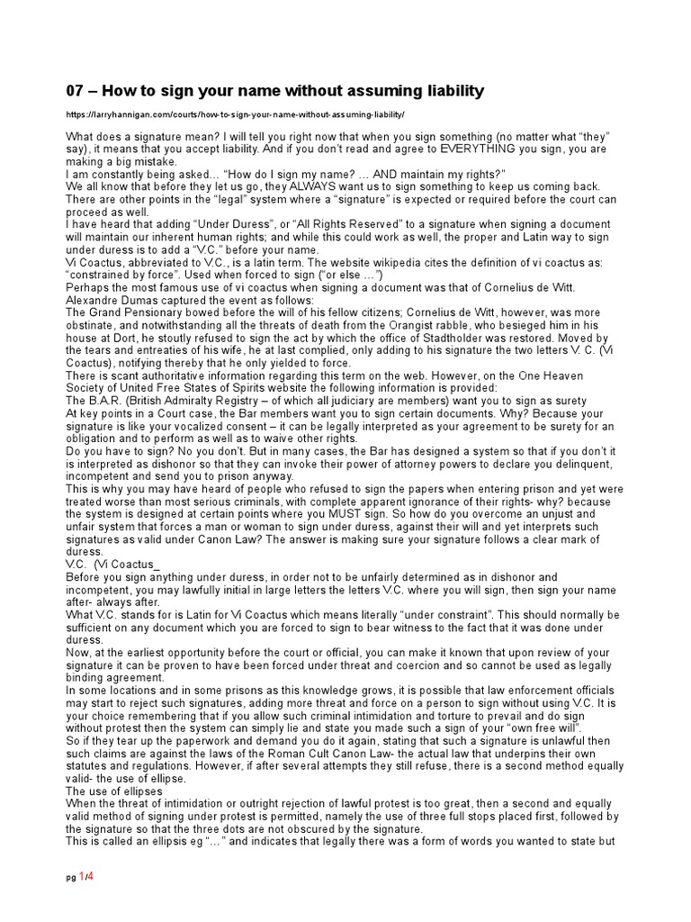 Sign Name Without Liabilty | PDF | Justice | Crime & Violence