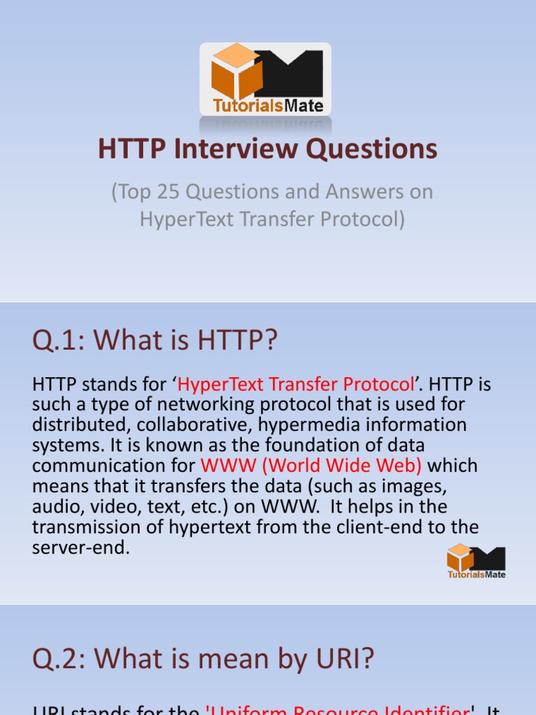 Top 25 Questions and Answers On Hypertext Transfer Protocol | PDF | Hypertext Transfer Protocol ...