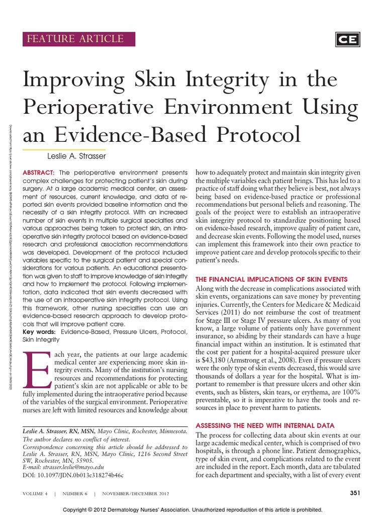 Improving Skin Integrity in The Perioperative.2 | PDF | Surgery ...