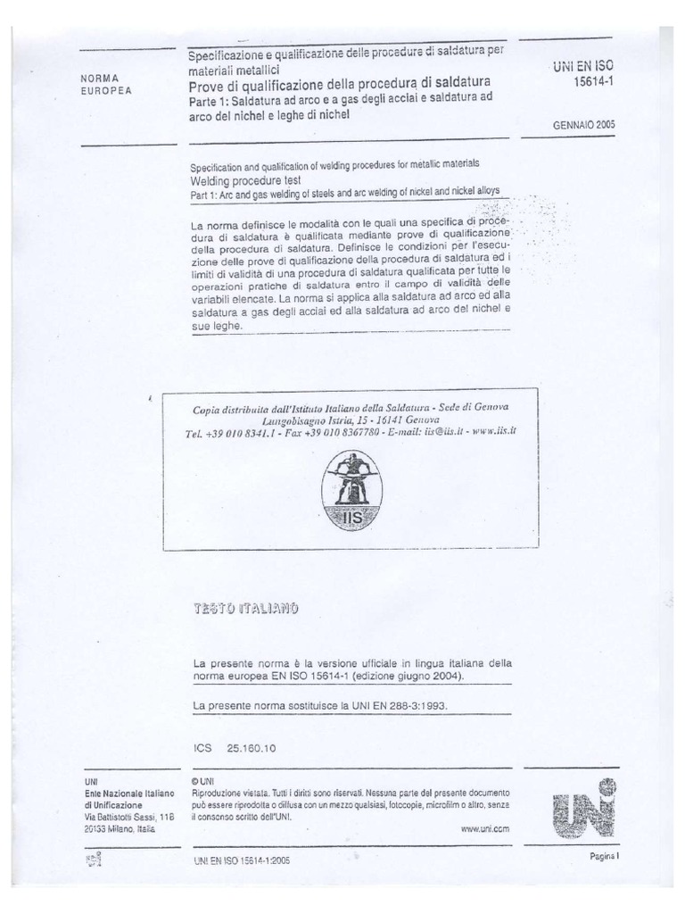 Uni en Iso 15614-1 | PDF