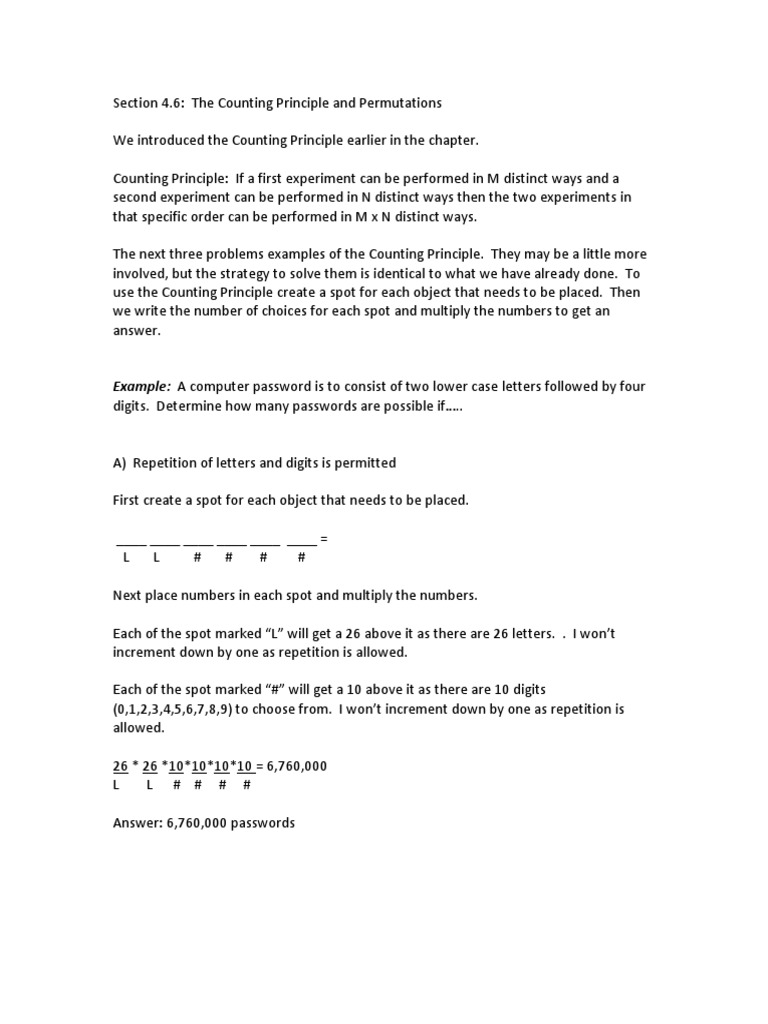 Fundamental Counting Principle and Permutation | PDF | Permutation ...