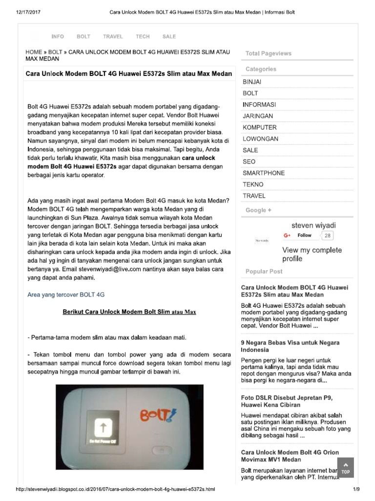 Unlock Modem Bolt | PDF