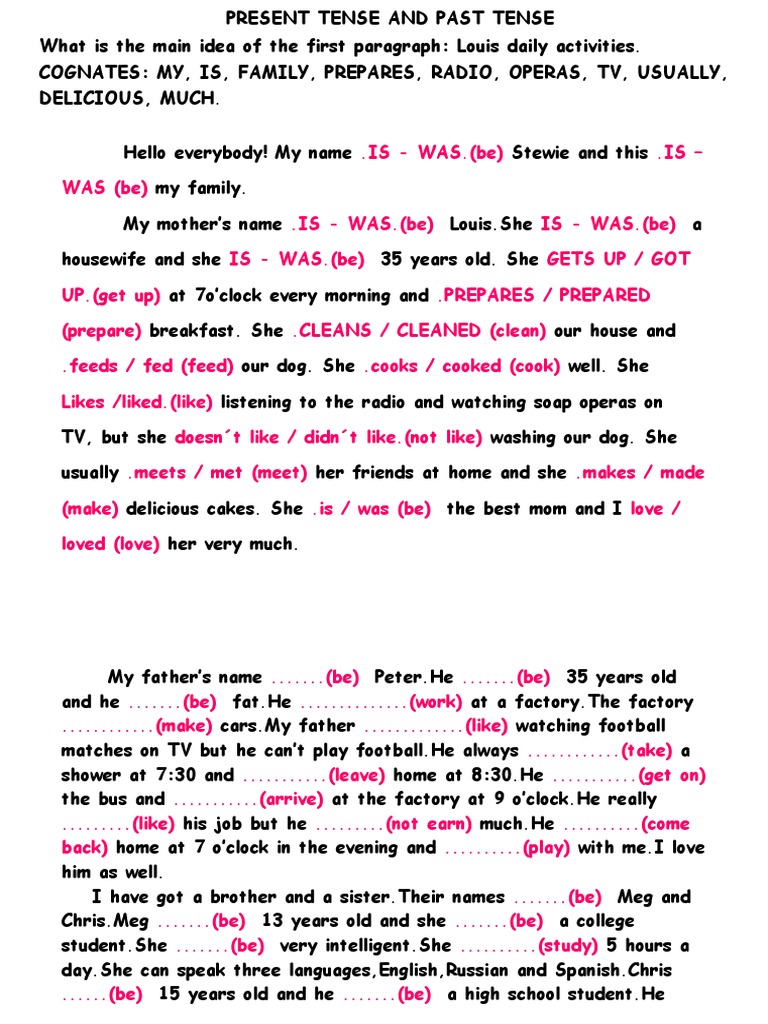 Simple Present Tense Reading 1 | PDF | Foods