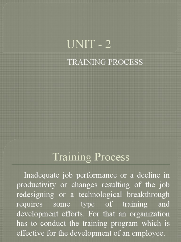 Training Process | PDF | Goal | Psychological Concepts