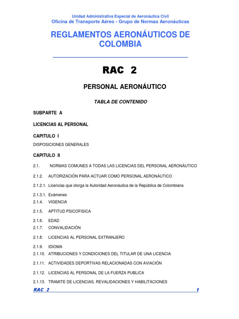 RAC 2 - Personal Aeronáutico | PDF | Aviación | Prueba (evaluación)