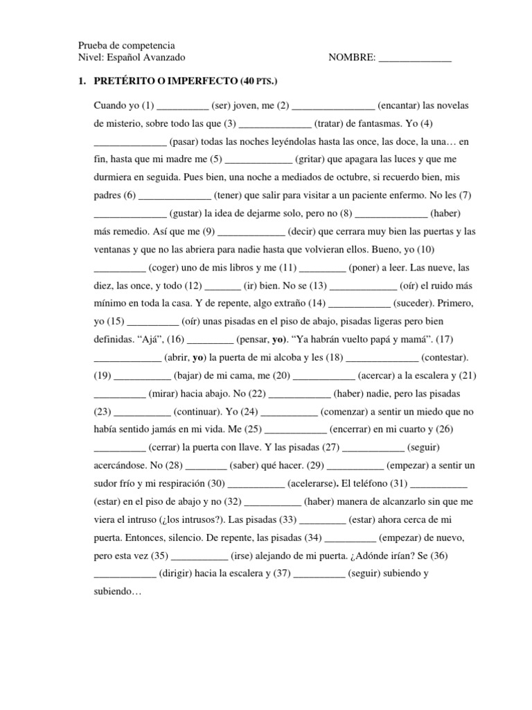 Spanish Test | PDF | Artes del Lenguaje y Comunicación