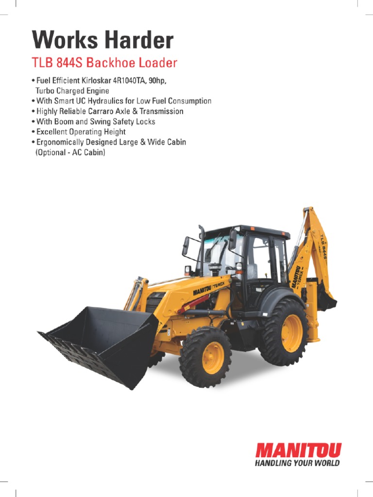 Terex Manitou TLB 844s Backhoe Loader 90 HP 7500 KG | PDF