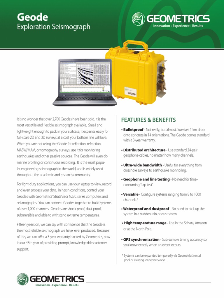 Geode Exploration Seismograph Features | PDF | Sampling (Signal ...