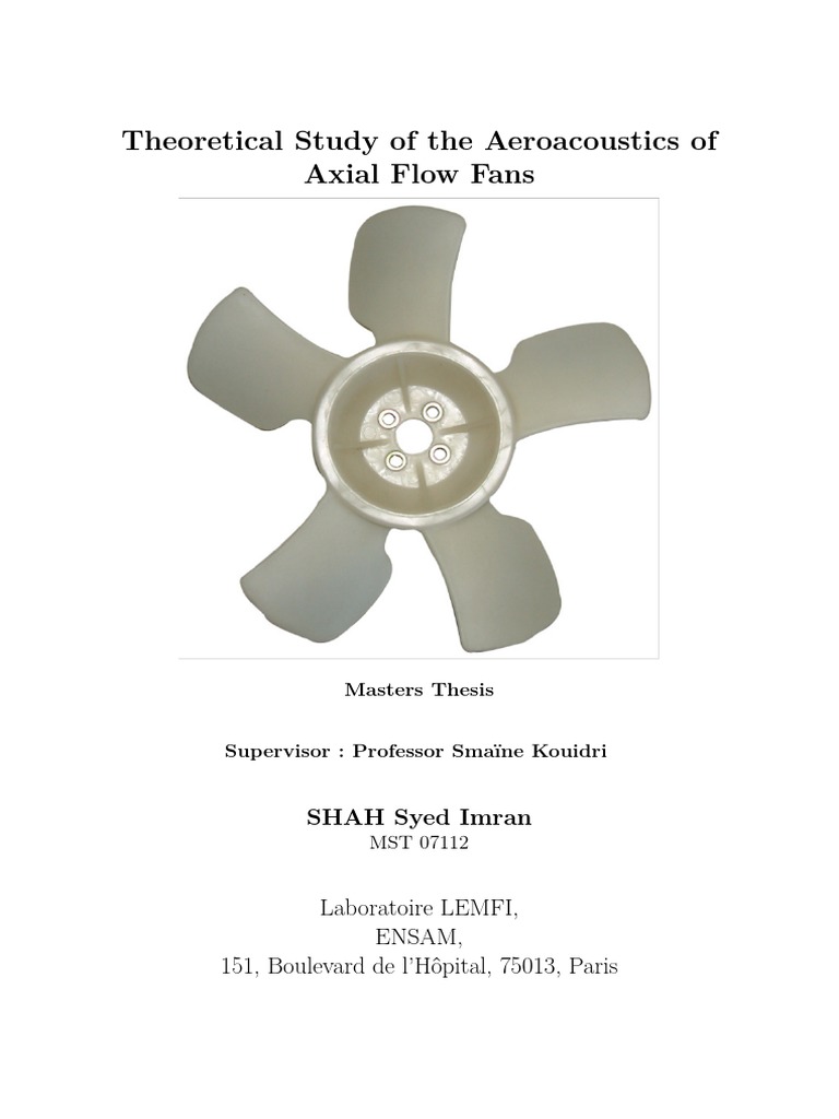 Theoretical Study Aeroacoustics Axial Flow Fan | PDF | Fluid Dynamics ...