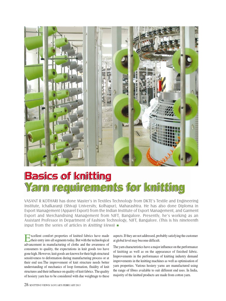 19 Yarn Requirement For Knitting | PDF | Yarn | Knitting